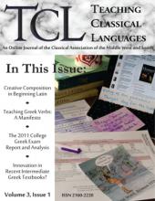 AWOL - The Ancient World Online: Open Access Journal: Teaching Classical Languages (TCL)